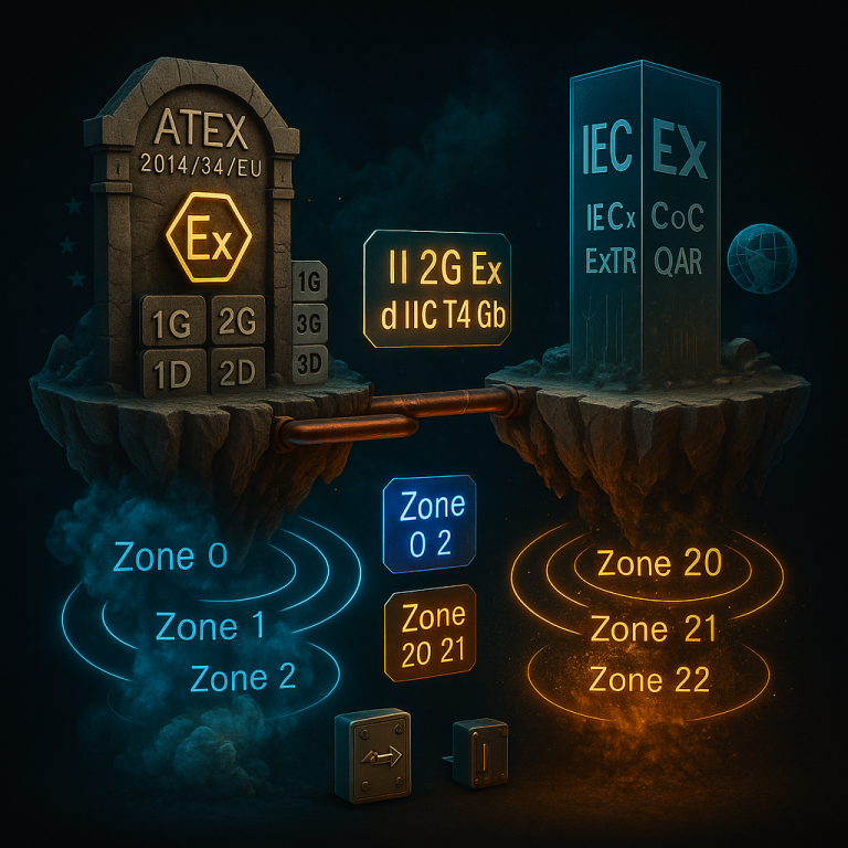 ATEX vs IECEx vs NEC: Zones, Markings, and Compliance